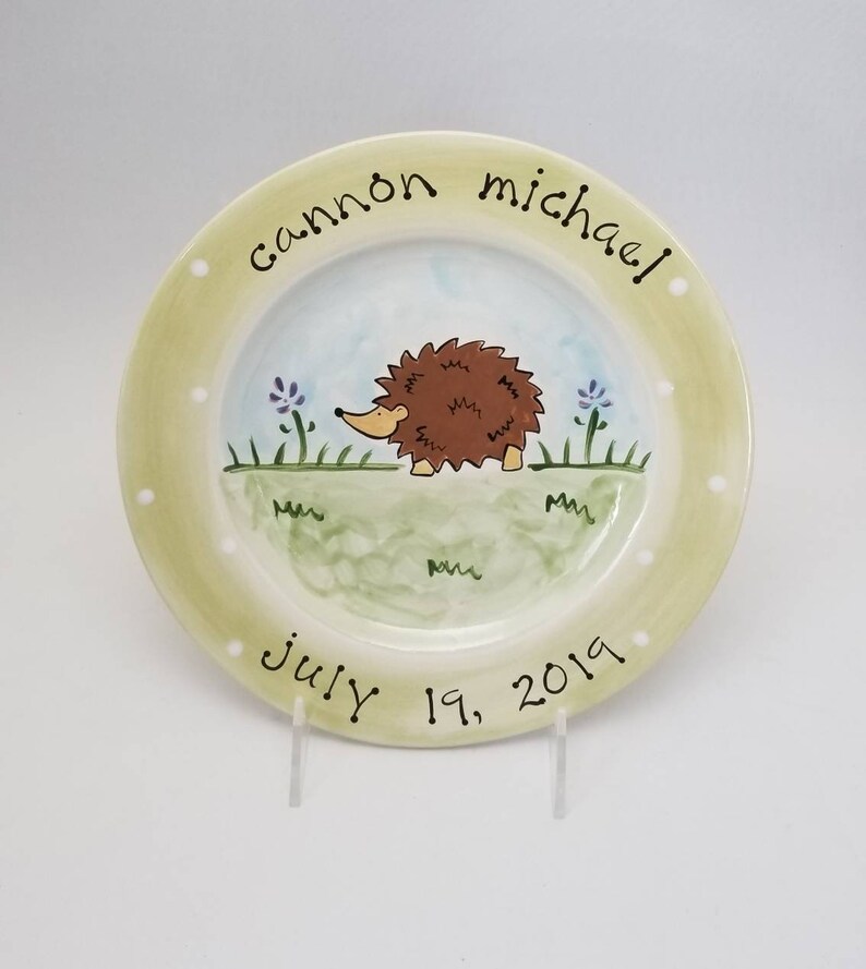 Personalized Baby Plate / Custom Birth Gift / Hand Painted - Etsy