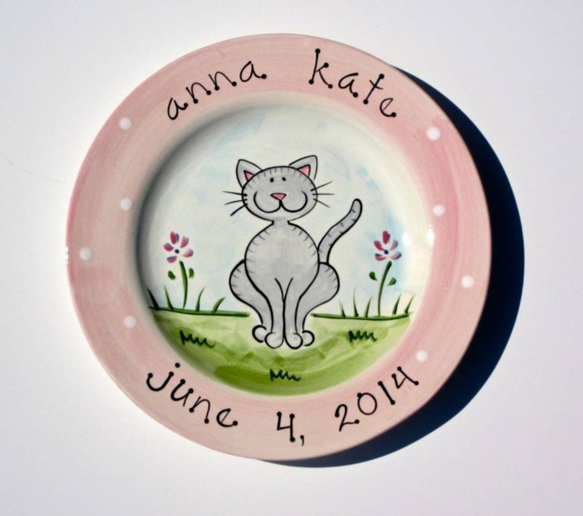 Personalized Baby Plate / Custom Birth Gift / Hand Painted | Etsy