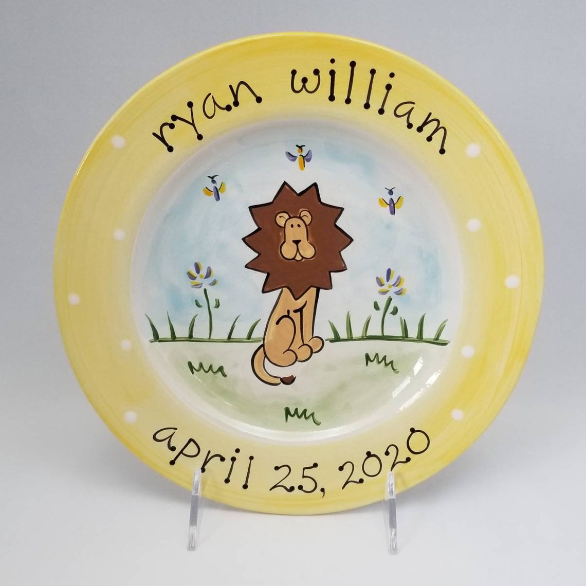 Personalized Baby Plate / Custom Birth Gift / Hand Painted - Etsy