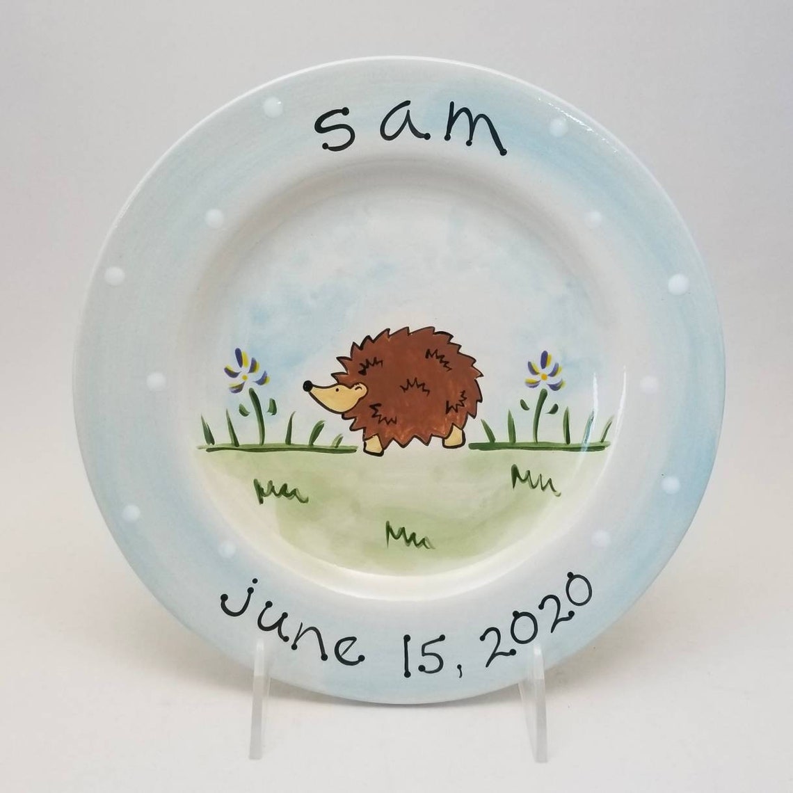 Personalized Baby Plate / Custom Birth Gift / Hand Painted - Etsy