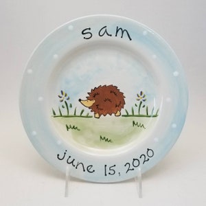 Personalized Baby Plate / Custom Birth Gift / Hand Painted Baby Gift ...