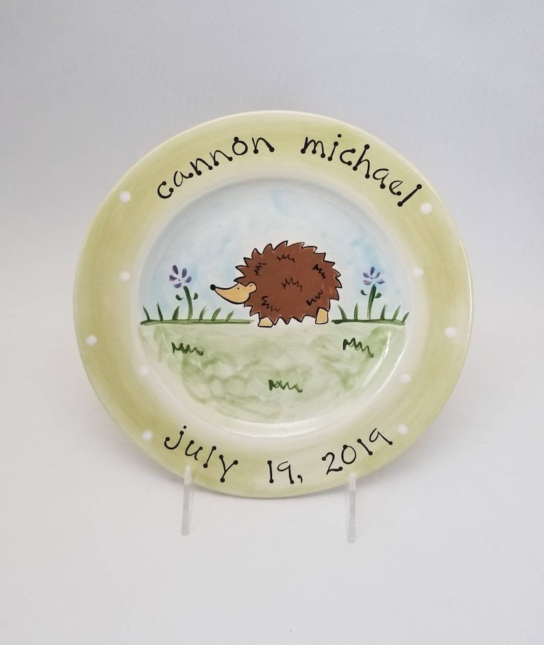 Personalized Baby Plate / Custom Birth Gift / Hand Painted - Etsy