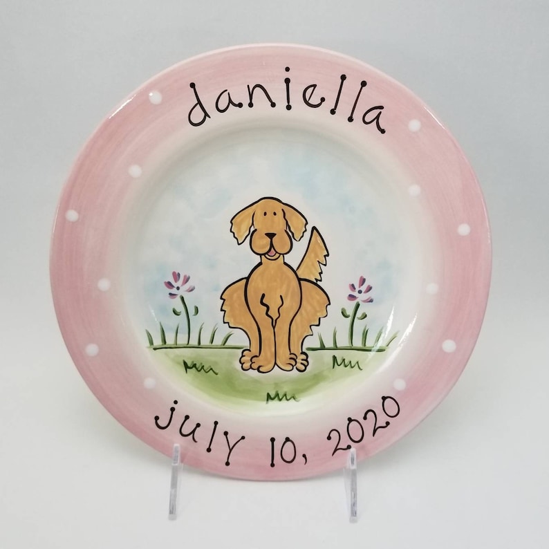 Personalized Baby Plate / Custom Birth Gift / Hand Painted - Etsy