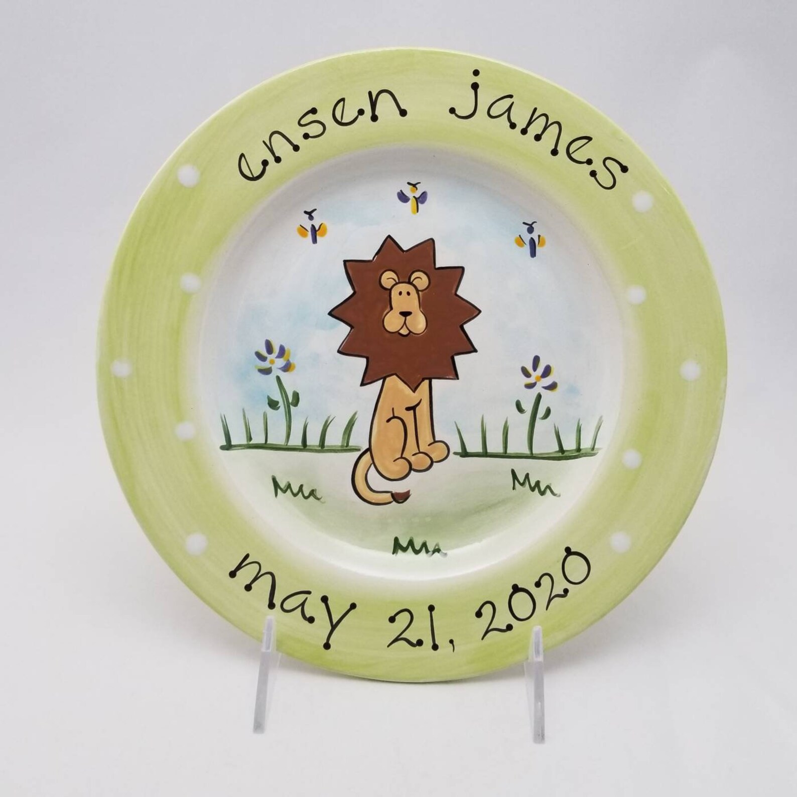Personalized Baby Plate / Custom Birth Gift / Hand Painted - Etsy