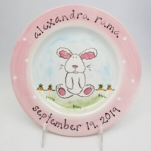 Personalized Baby Plate / Custom Birth Gift / Hand Painted Birth Plate ...