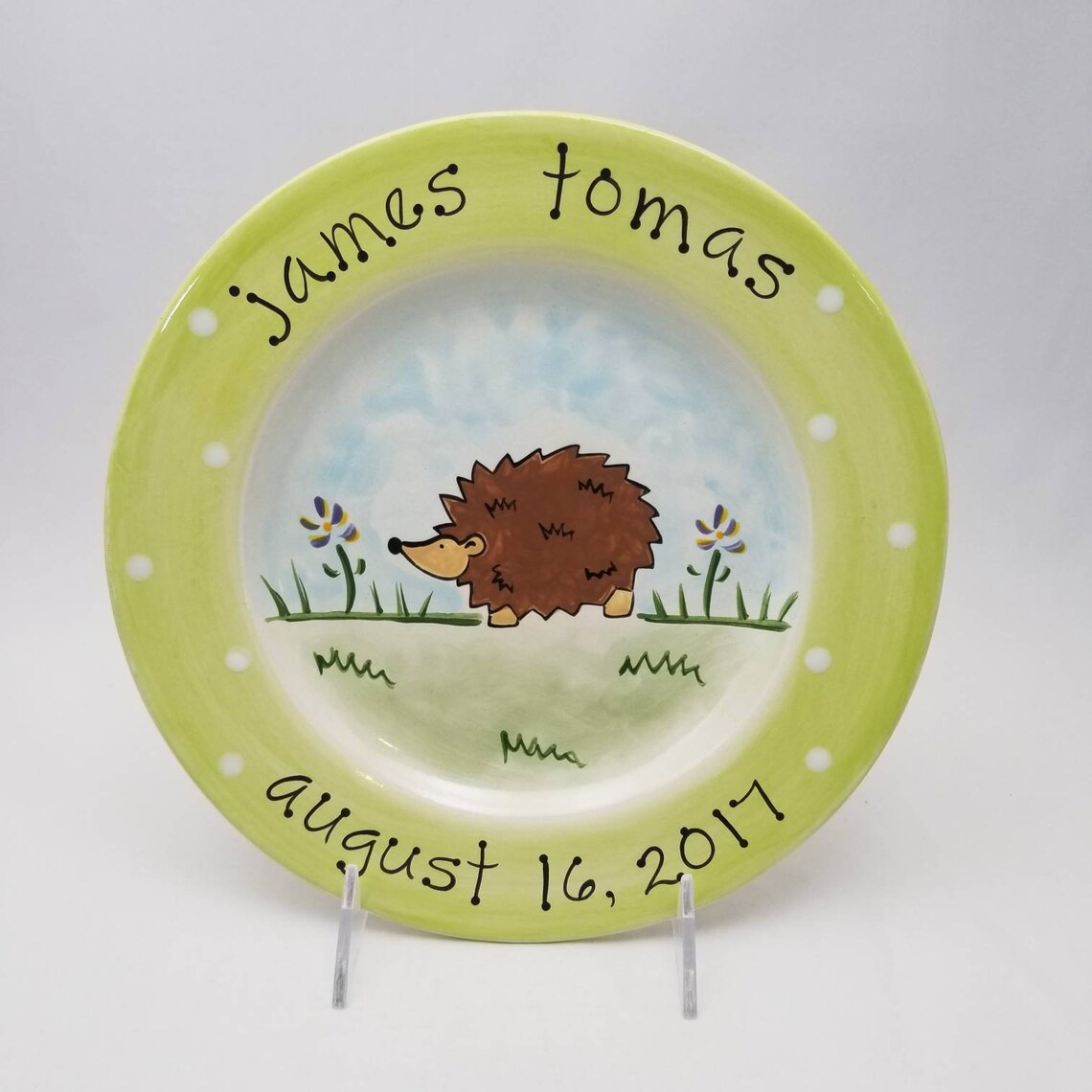 Personalized Baby Plate / Custom Birth Gift / Hand Painted - Etsy