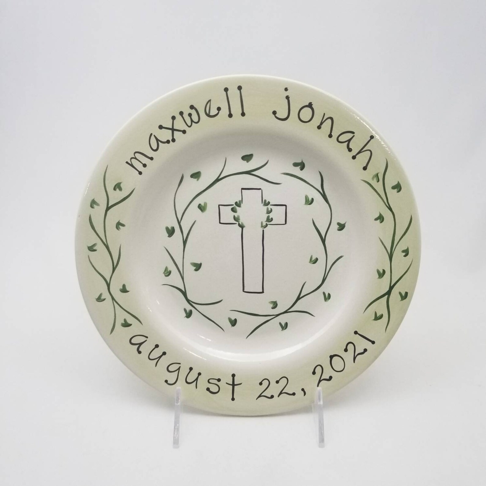 Christening Gift / Baptism Gift / Birth Plate / First Communion / Hand ...