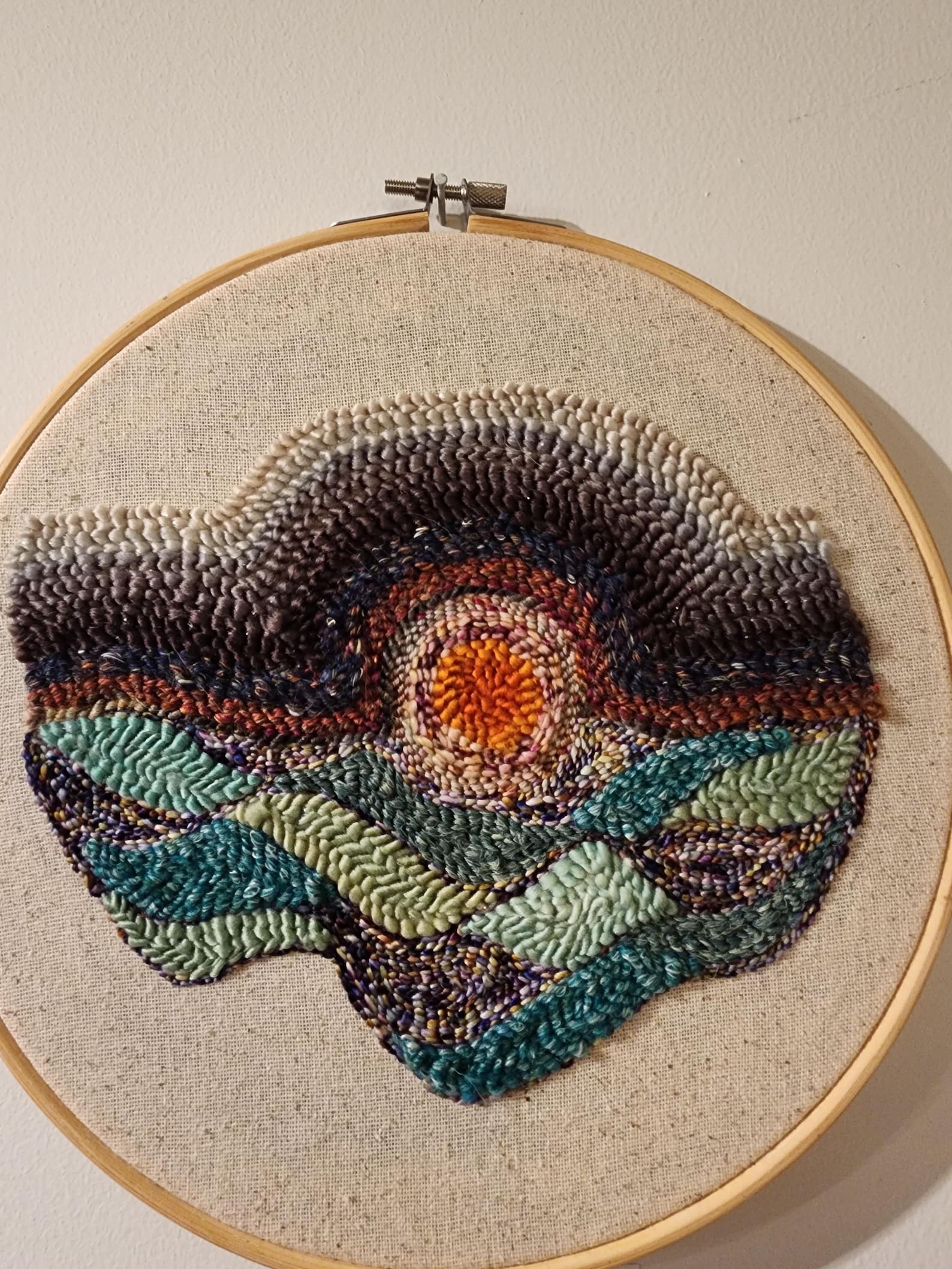 Punch Needle Embroidery Original Artwork / Rainbow Fiber Art ...