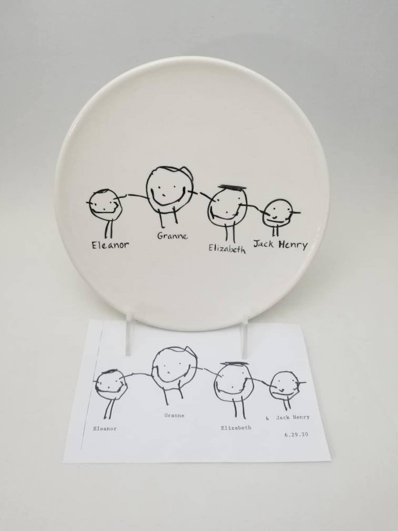 Child's Drawing Transfer / Ceramic Plate / Kid Artwork / Drawing Plate ...