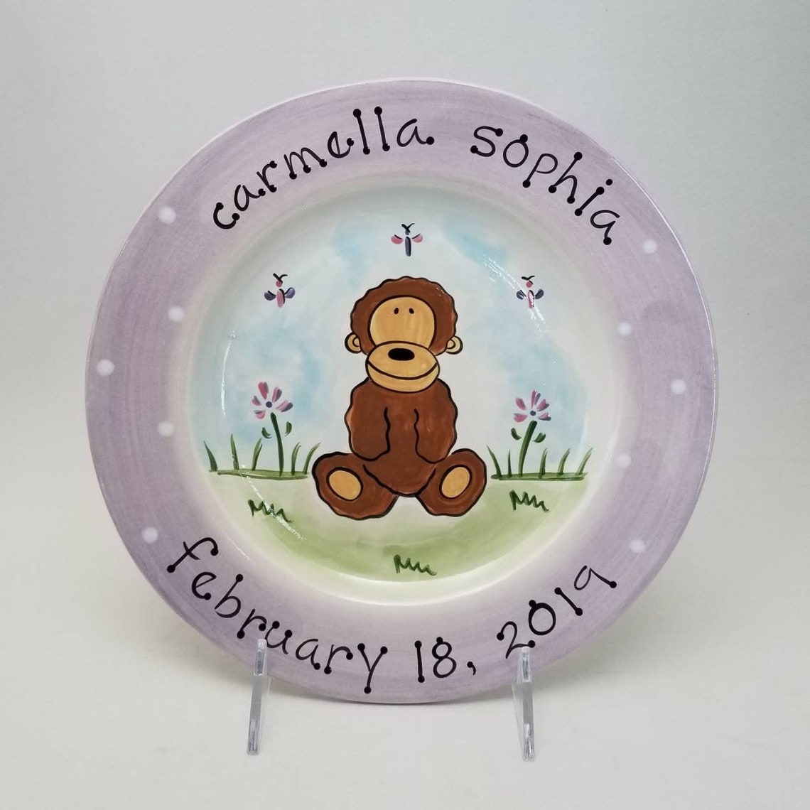 Personalized Baby Plate / Custom Birth Gift / Hand Painted | Etsy