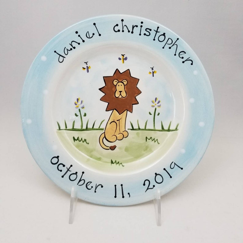 Personalized Baby Plate / Custom Birth Gift / Hand Painted | Etsy