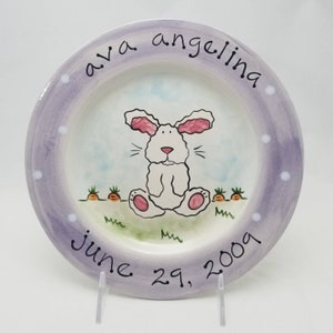 Personalized Baby Plate / Custom Birth Gift / Hand Painted Birth Plate ...