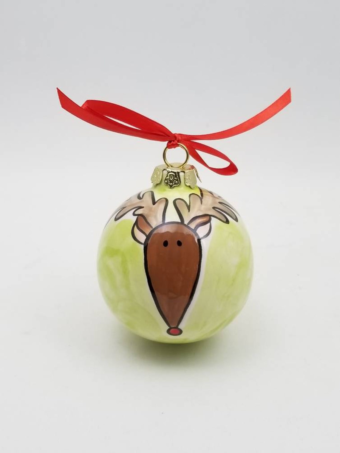 Reindeer Ornament / Custom Ornament / Hand Painted Ceramic - Etsy