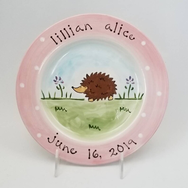 Personalized Baby Plate / Custom Birth Gift / Hand Painted - Etsy