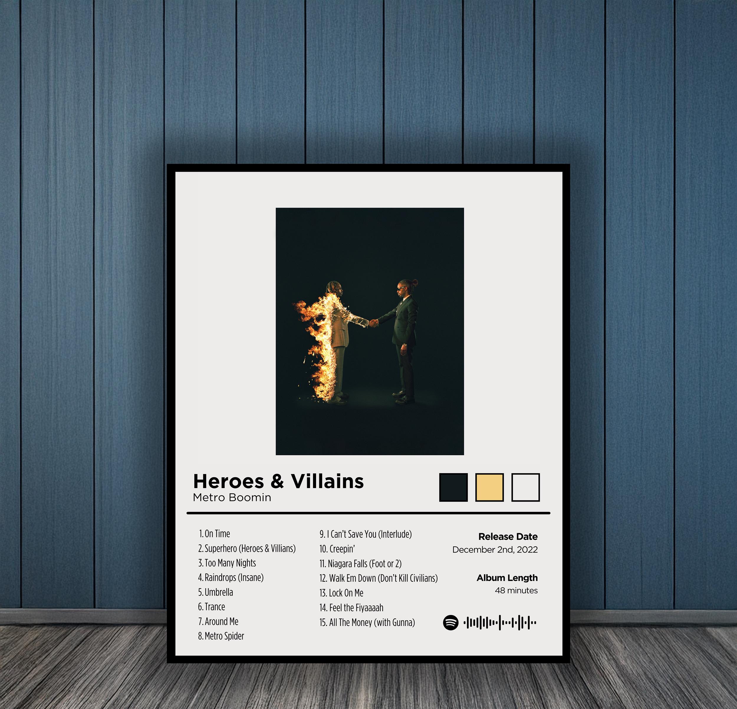 Heroes & Villains | Metro Boomin | Album Cover Poster - Etsy
