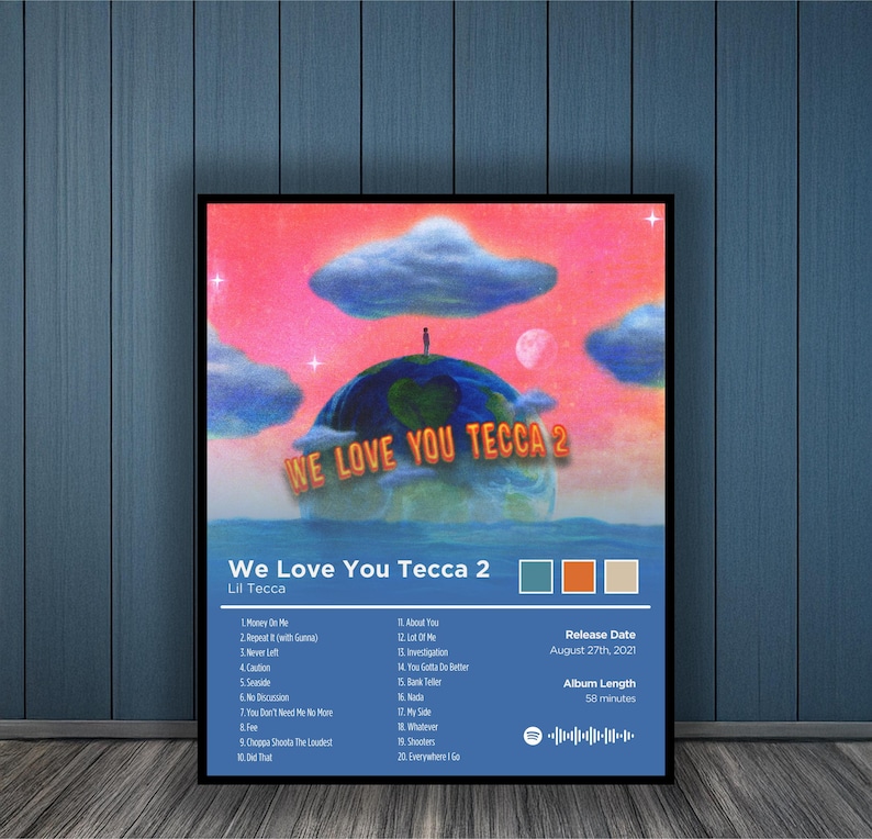 We Love You Tecca 2 | Lil Tecca | Album Cover Poster - Etsy