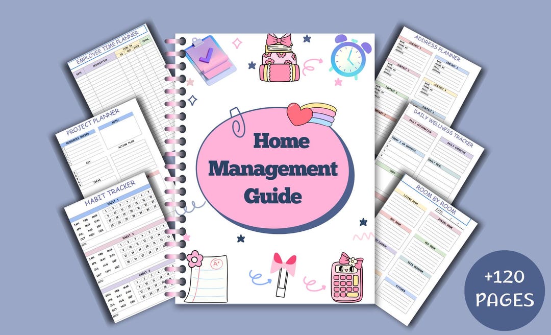 Home Management Guide, Life Planner, Home Organizer, Cleaning Planner ...