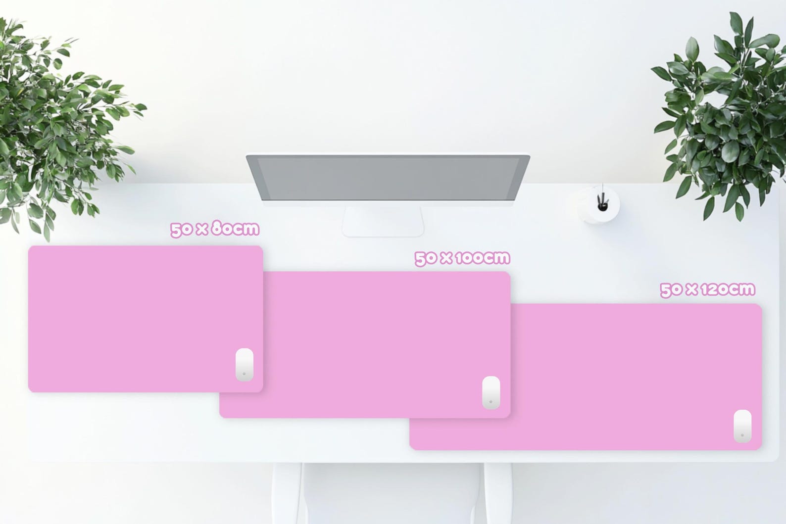 Pastel Pink Desk Mat - Large XXL Gaming Mouse Pad, Kawaii Desk ...