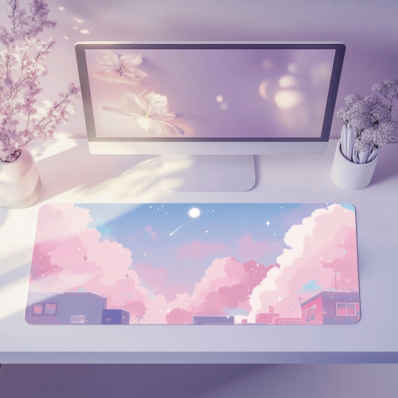 Pink Anime Computer Mat - Etsy UK
