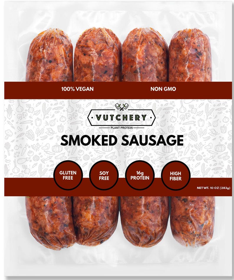 Vegan Smoked Sausage - 16 Sausages in Total - Gluten Free - Soy Free ...