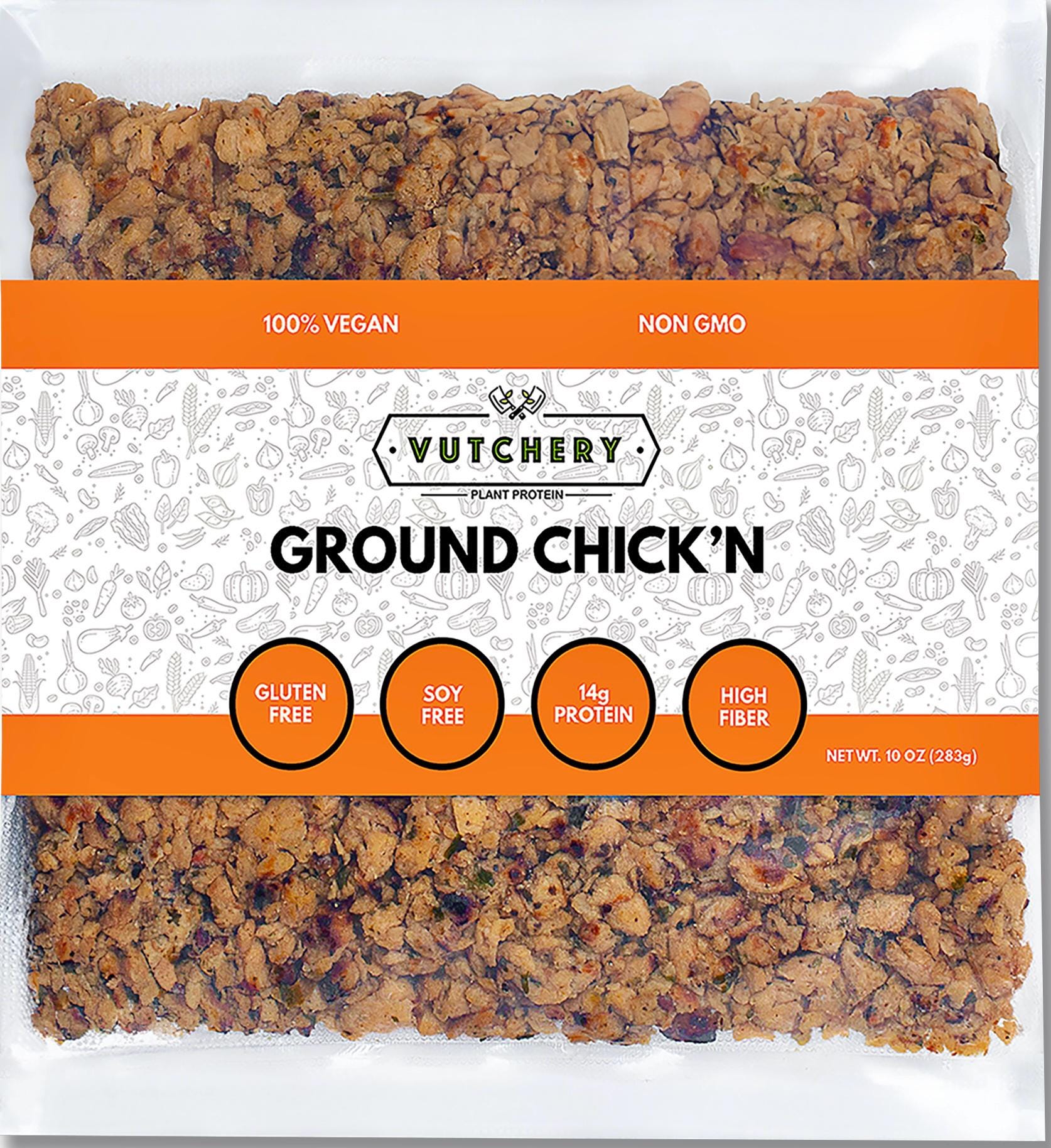 Vegan Ground Chick'n - 2.5 Pounds Total - Gluten Free - Soy Free - Non ...