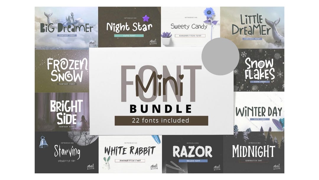 Mini Font Bundle, Retro Font, Groovy Fonts, Cricut Font, Canva Fonts ...