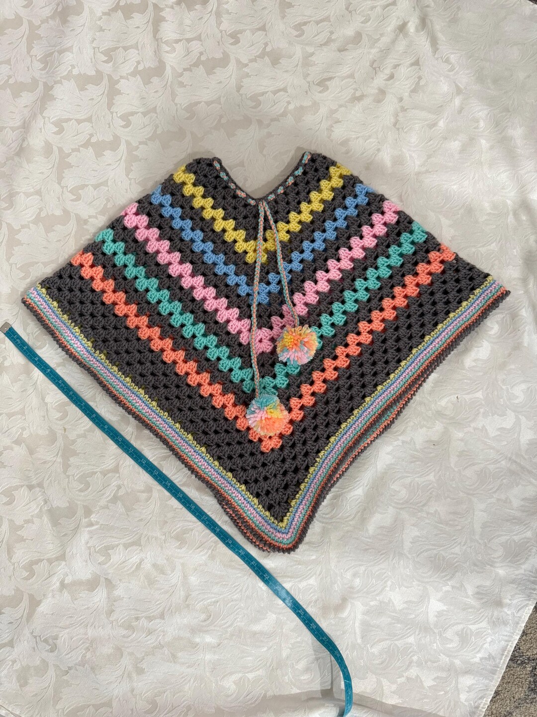 Colored Shawl (pancho Style) - Etsy