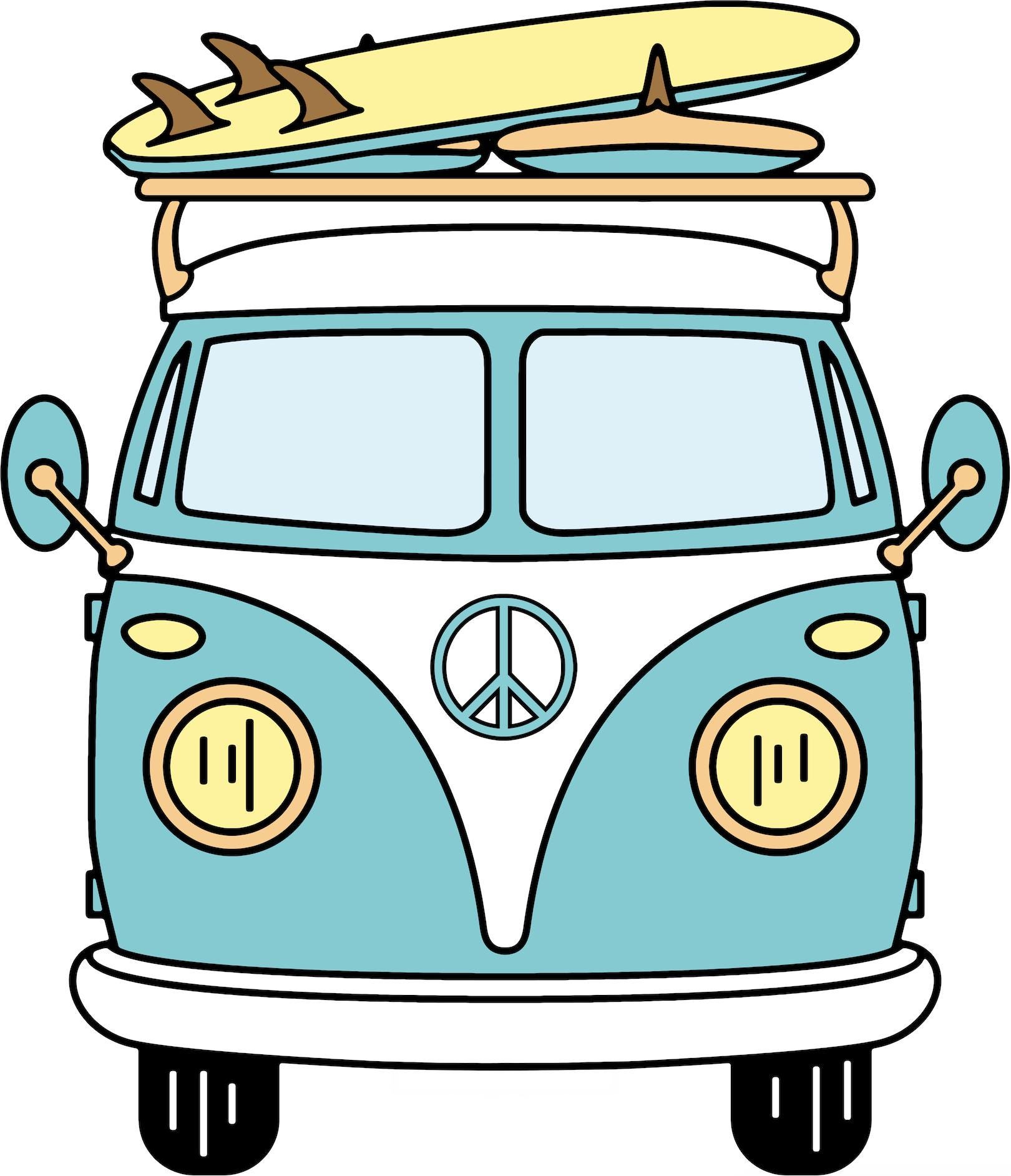 Vintage Surf Van Print: Retro Beach Bus Art (digital Download) - Etsy