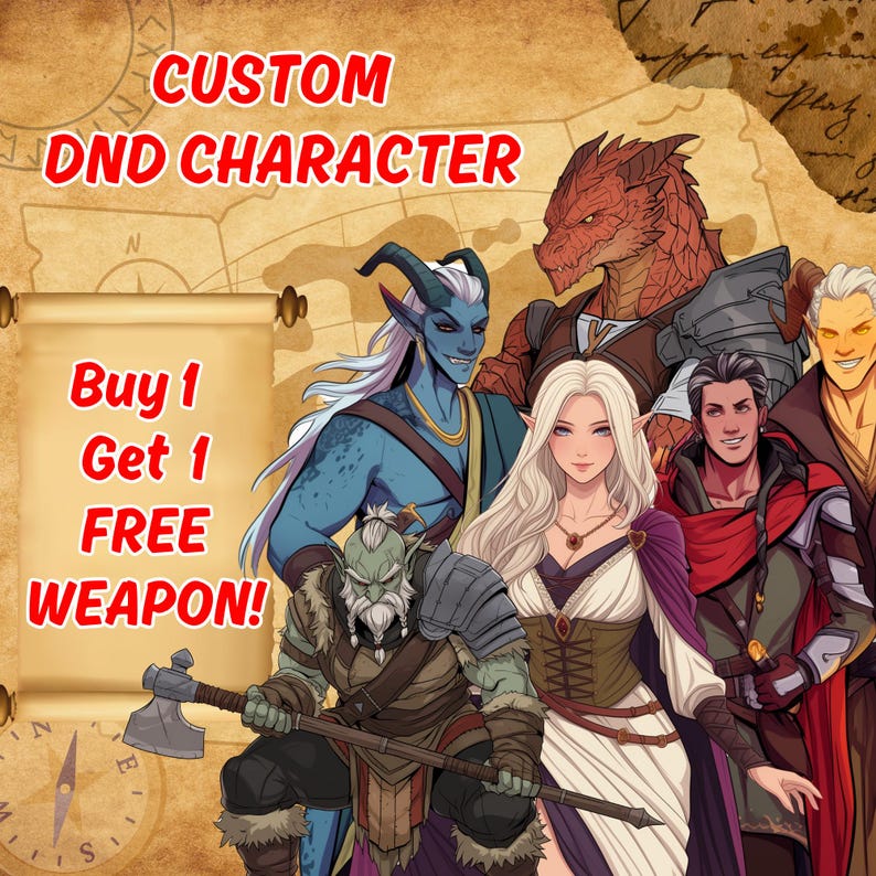 Custom DND Character, Fantasy Character Commission, Dungeon and Dragons ...