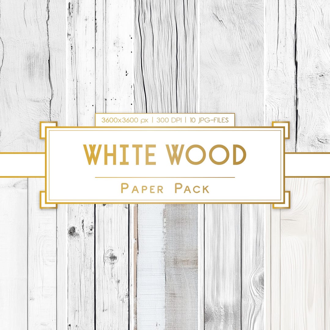 WHITE WOOD - Digital Paper Pack - 10 White Wood Textures - 12x12 ...