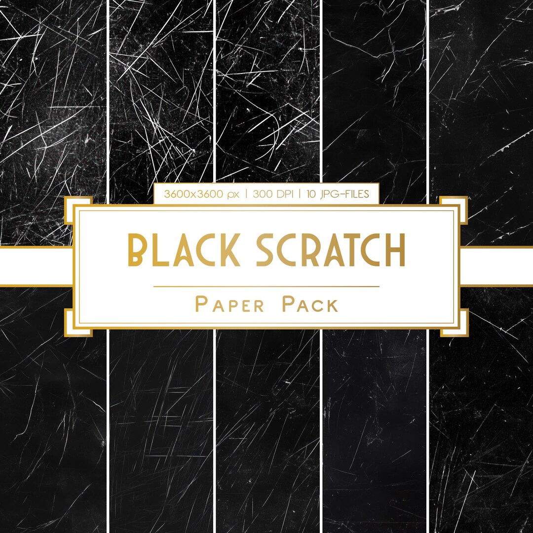 BLACK SCRATCH - Digital Paper Pack - 10 Black Paper Textures - 12x12 ...