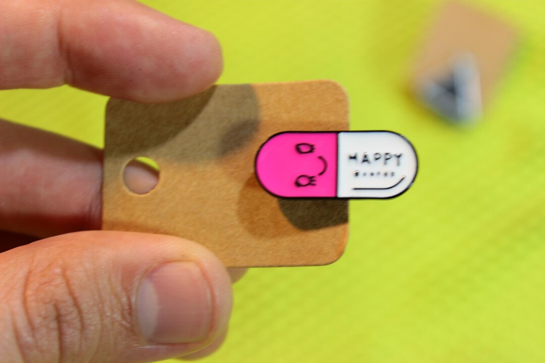 Happy Capsule Enamel Pin – Cute and Quirky Design, Perfect Gift for ...