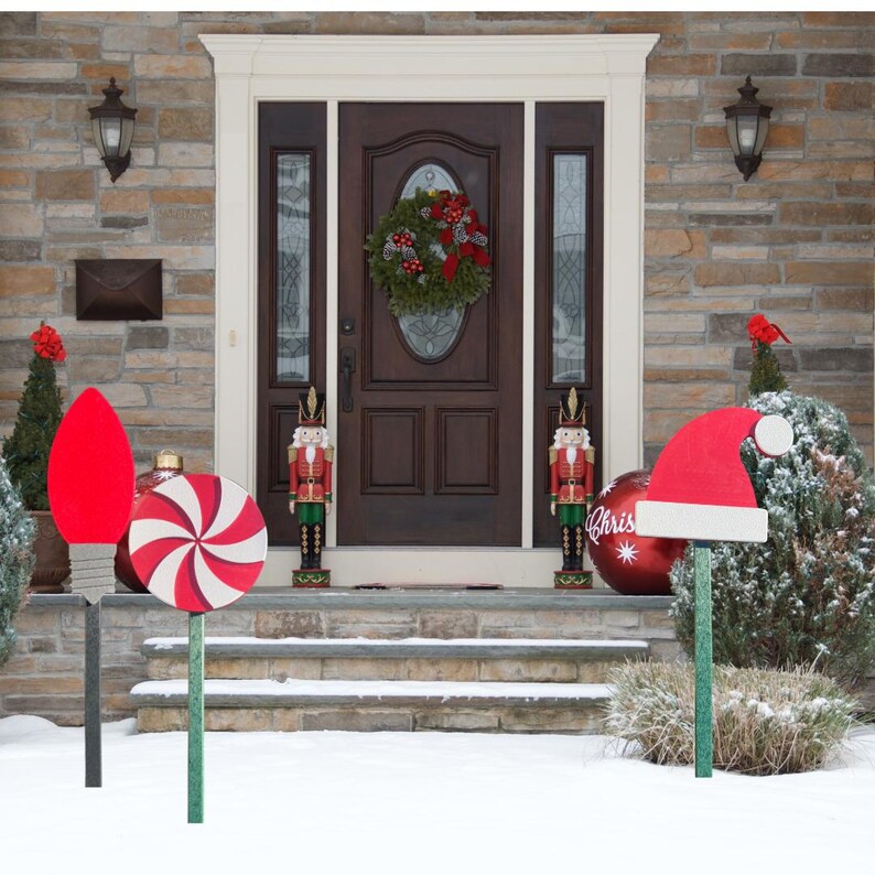 Peppermint Christmas Yard Stake, Poly Holiday Decor - Etsy
