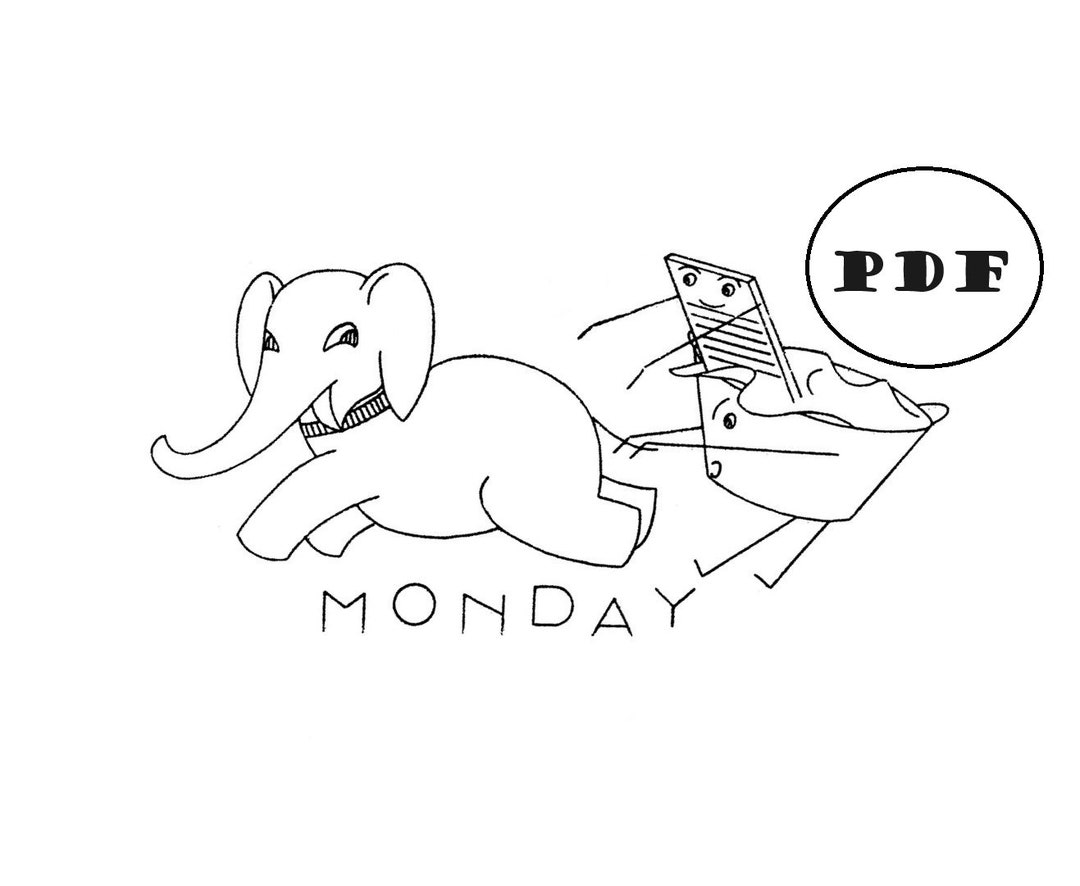 Elephant Digital Hand Embroidery & Applique Pattern 5516 for Days of ...
