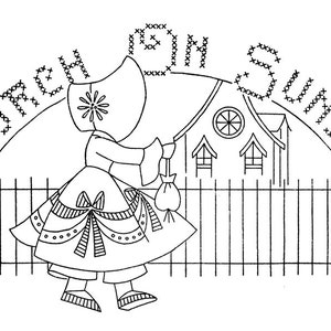 Days of the Week Sunbonnet Lady for Dish Towels 1509 Seven Girls in PDF ...