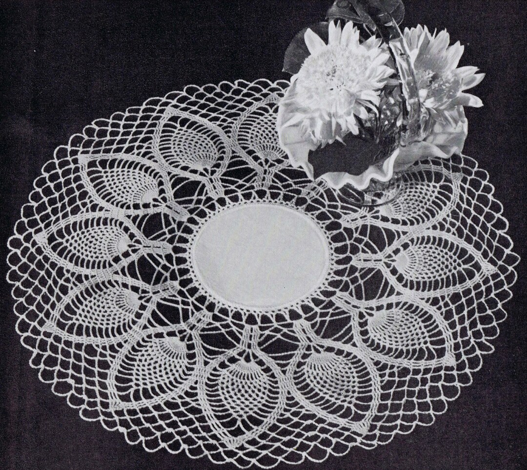 Crochet PATTERN for a Charming Doily D 117 Palm Fronds 12 1/2 Inch in ...