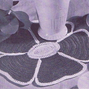 Vintage Crochet PATTERN 7005 Flower Hot Pad Plate Mat 1950s PDF Instant ...