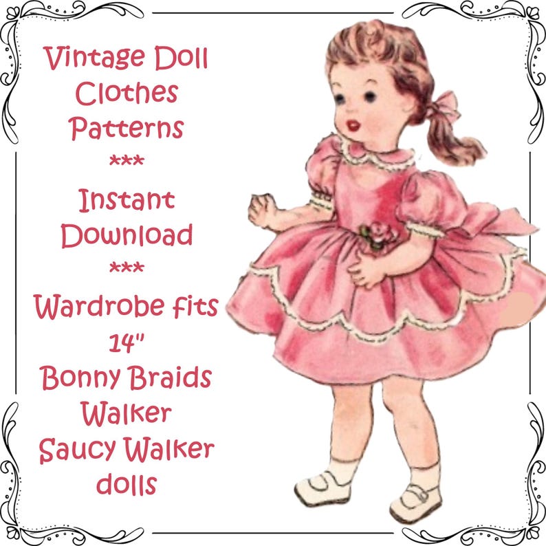 Bonny Braids Walker Vintage Doll Clothes Pattern & Saucy Walker Dolls ...