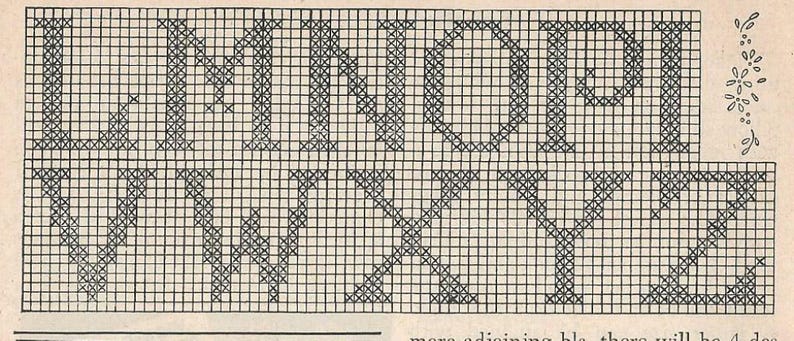 Vintage Crochet Initials Monogram Pattern - Filet Crochet - Printable ...
