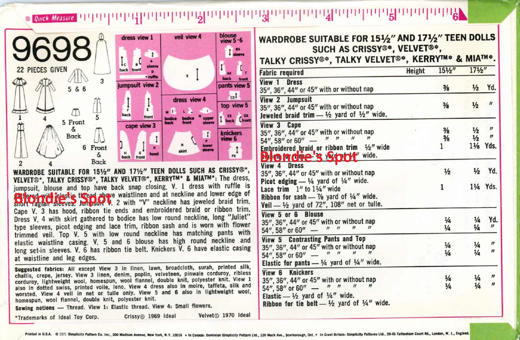 Doll Clothing PATTERN in Digital PDF Format 9698 for 15 | Etsy