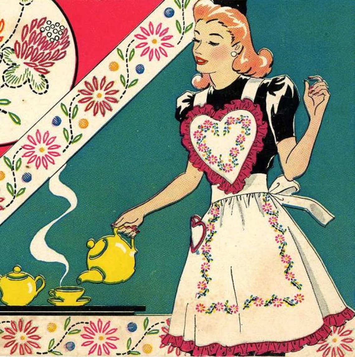 Heart Apron PATTERN Clover Embroidery for Bib Apron Pattern - Etsy