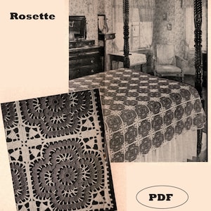 Vintage Crochet Patterns for Bedspread Motifs - Printable PDF Download ...