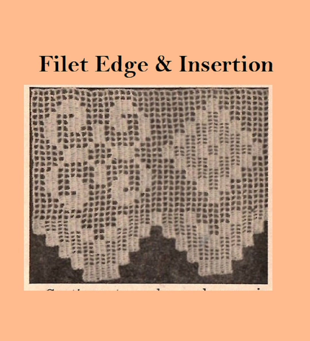 Digital Crochet Pattern - 5" Edge & Insertion Filet Crochet 5911 Taken ...