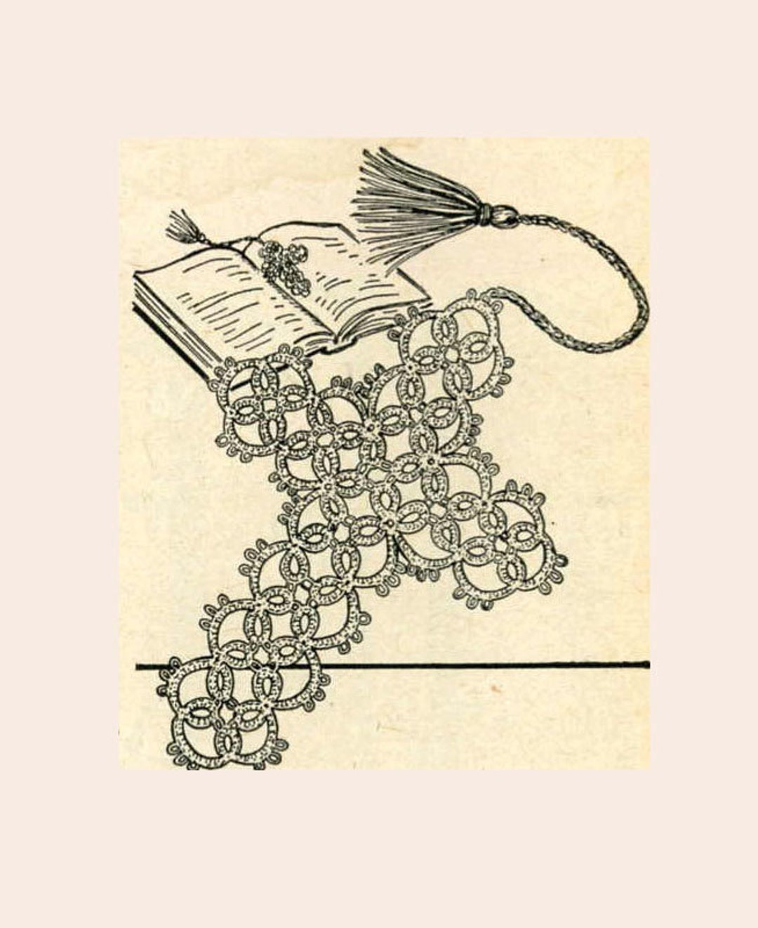 Tatted Cross Bookmark PATTERN Tatting Pattern 5504 Taken From 1950s ...