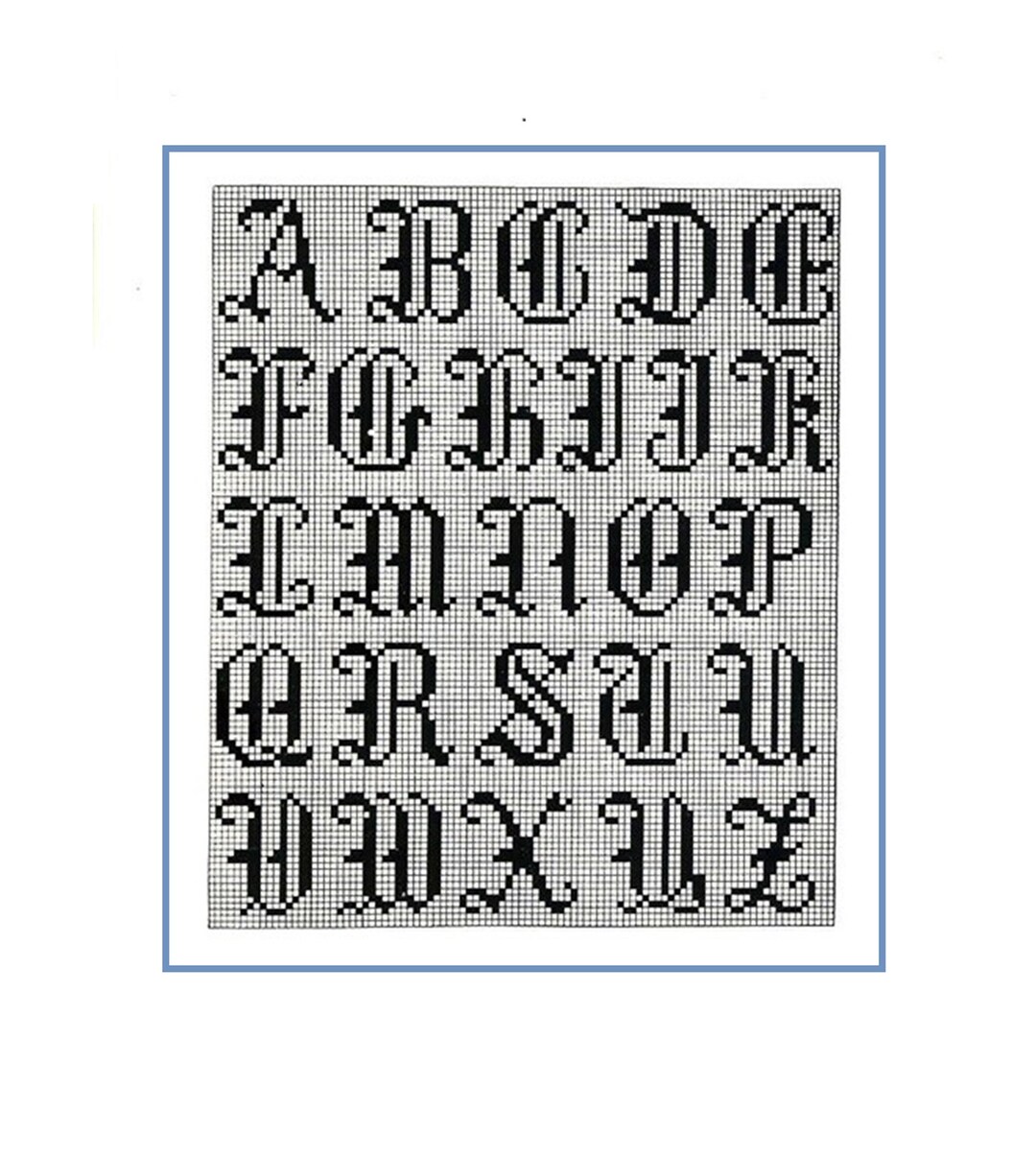 Retro Crochet Pattern - DIGITAL Format - S 528 Initials - Monogram ...