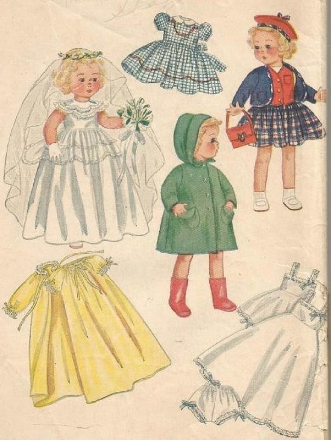 Digital Doll Clothing PATTERN 3407 for 14 Little Girl Dolls by Effanbee ...