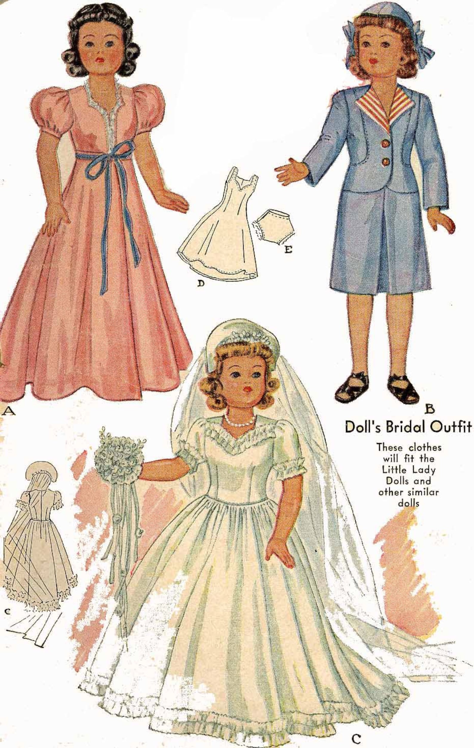 Vintage Doll Clothes PATTERN 1089 18 for Sweet Sue by - Etsy