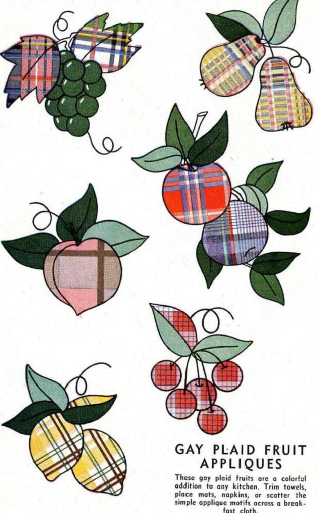 Applique Fruit for Dish Towels 7184 Digital Hand Embroidery Fruit ...