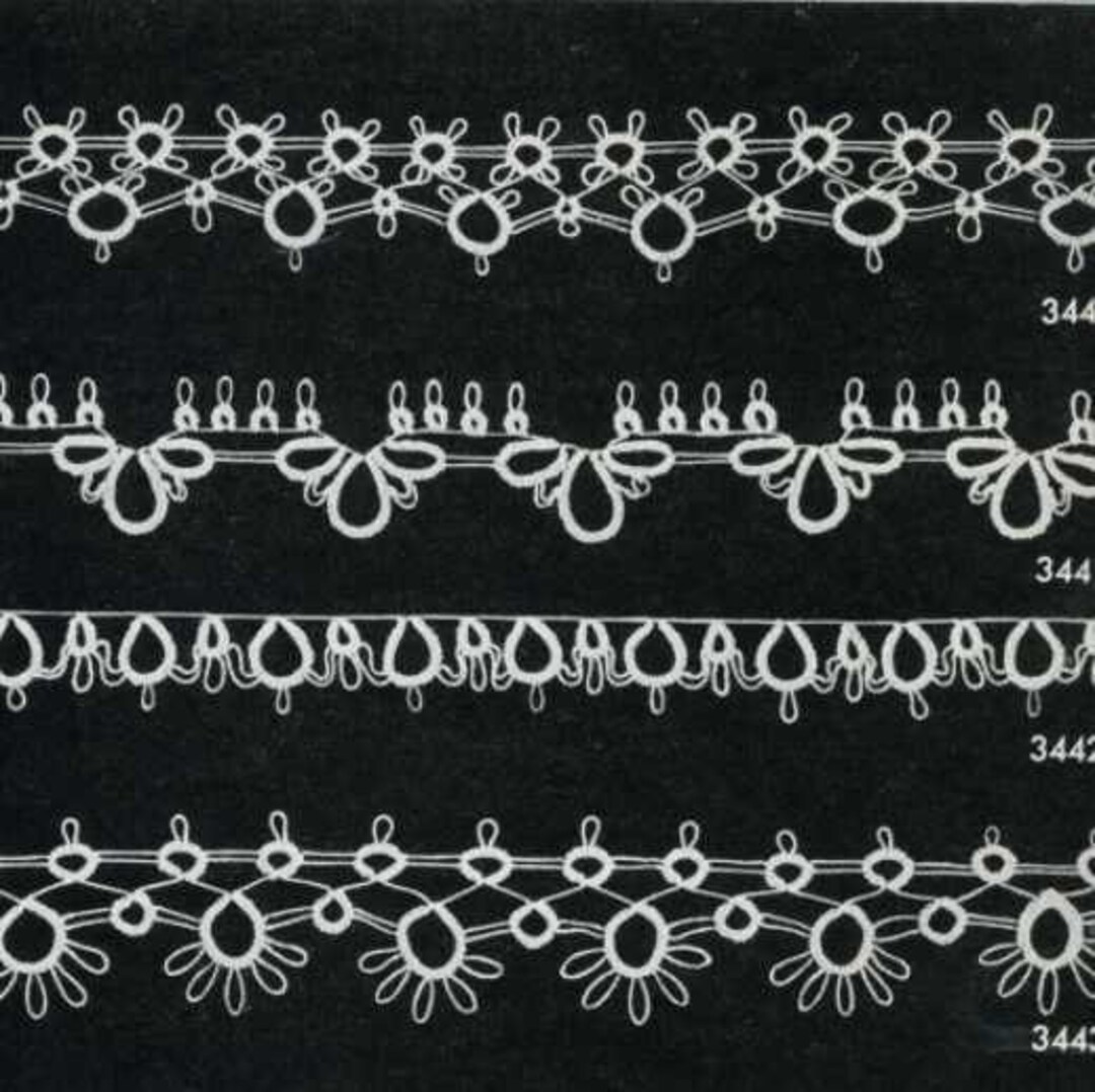 Vintage Tatting PATTERN 4 Tatted Edges 3440 - 3443 PDF Instant Download ...