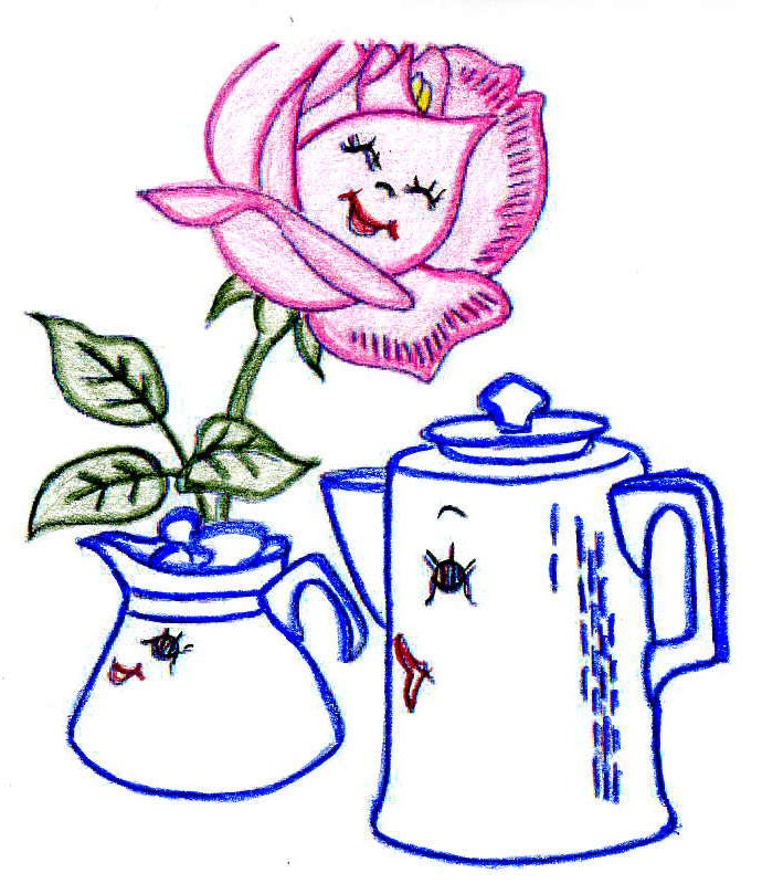 Digital Hand Embroidery Pattern Design 974 Animated Flowers and Dishes ...